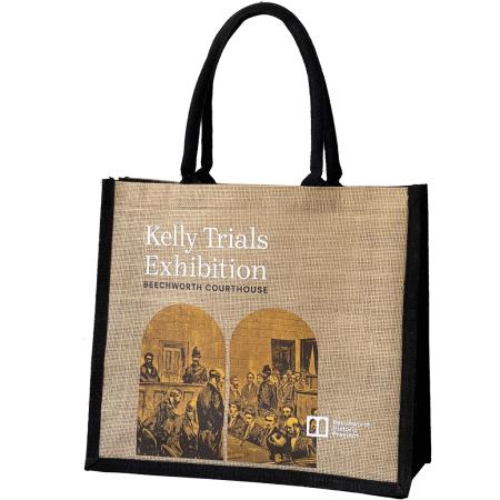 Stock Jute Market Bag with Black Trim